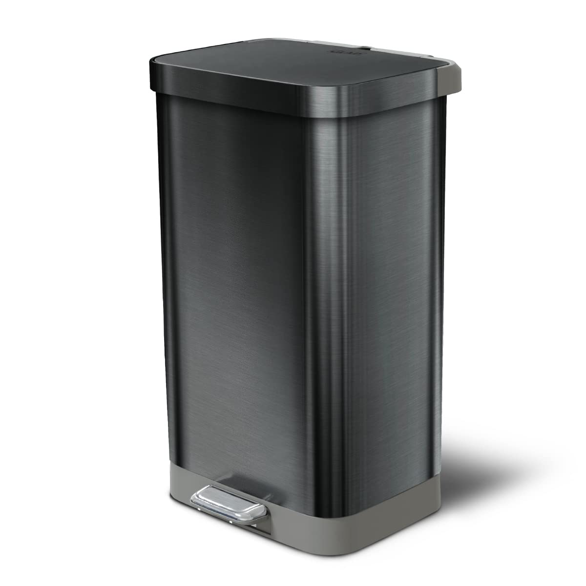 Glad Stainless Steel Step Trash Can with Clorox Odor Protection | Large Metal Kitchen Garbage Bin with Soft Close Lid, Foot Pedal and Waste Bag Roll Holder, 20 Gallon, All Pewter