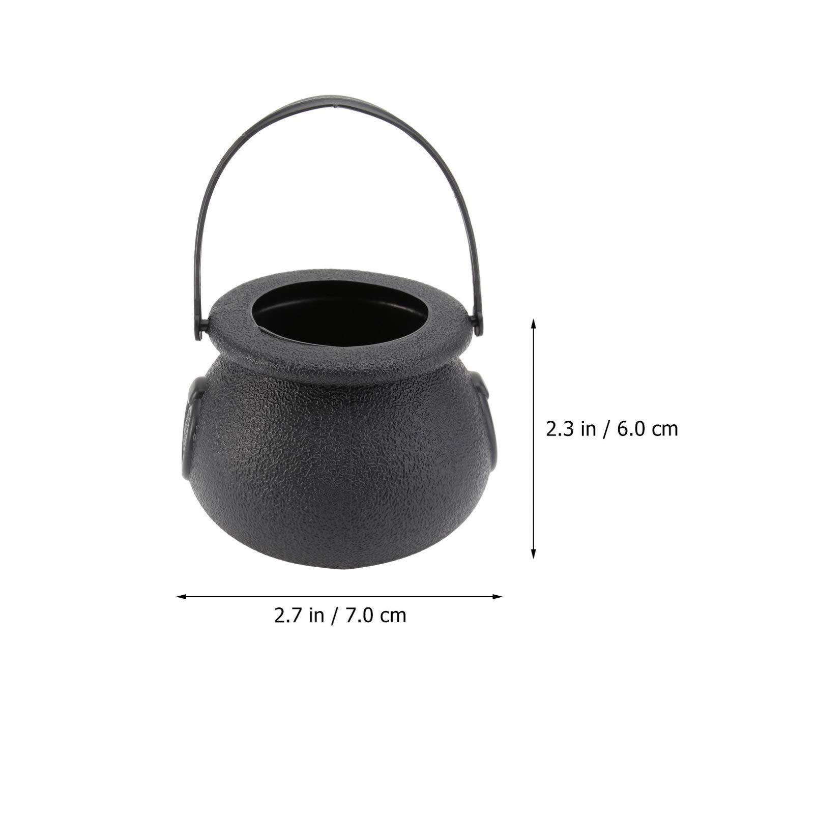SEWACC 12 pcs 5x7cm Cauldron Kettles Handle Halloween Party Candy Buckets Witch Cauldron Decorations Hanging Props