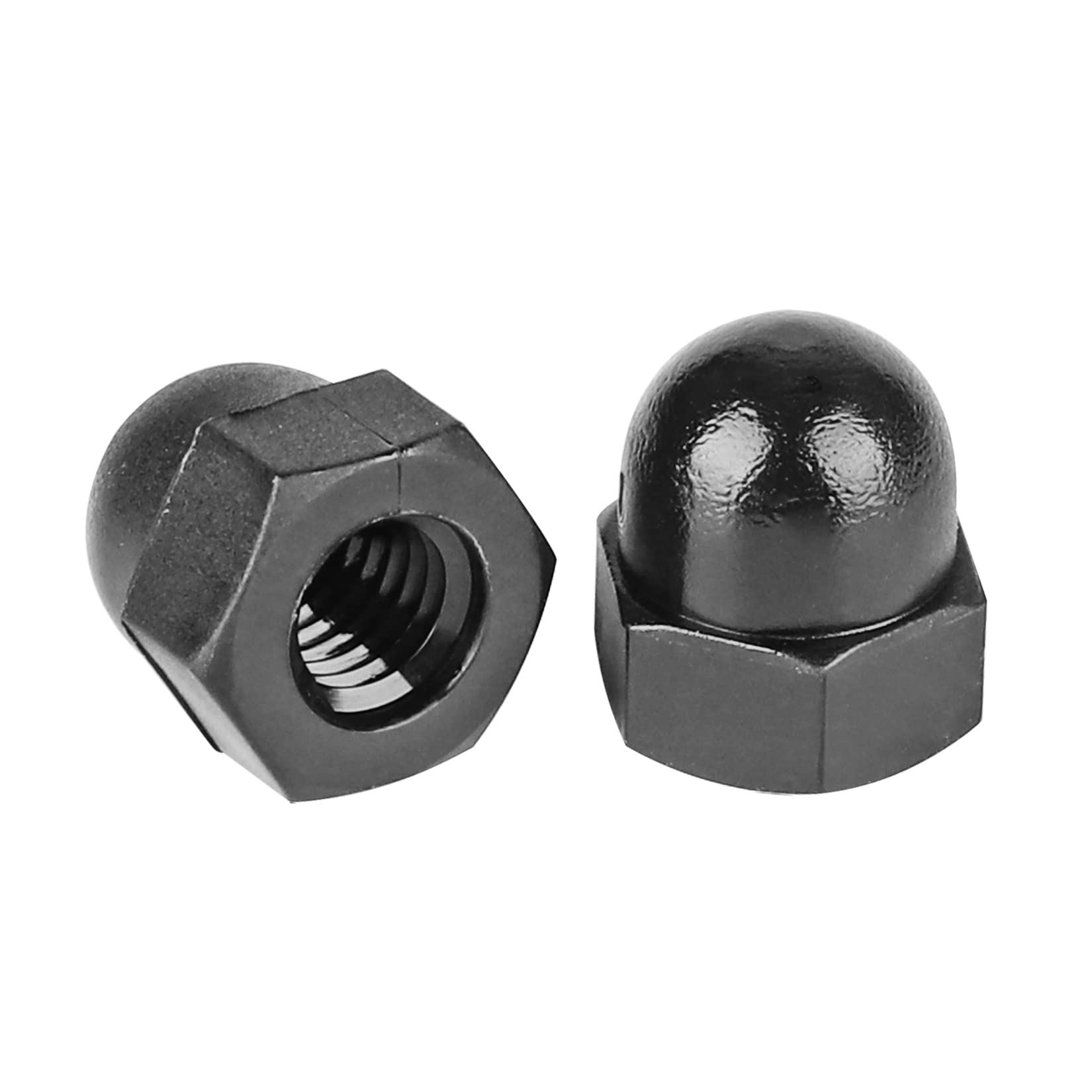 pouilzx Pack of 30) M6 Black Nylon Hex Acorn Nuts Hexagon Decorative Dome Head Nuts for Mechanical Equipment, Electronic Equipment, Communication Equipment, Hardware Lighting