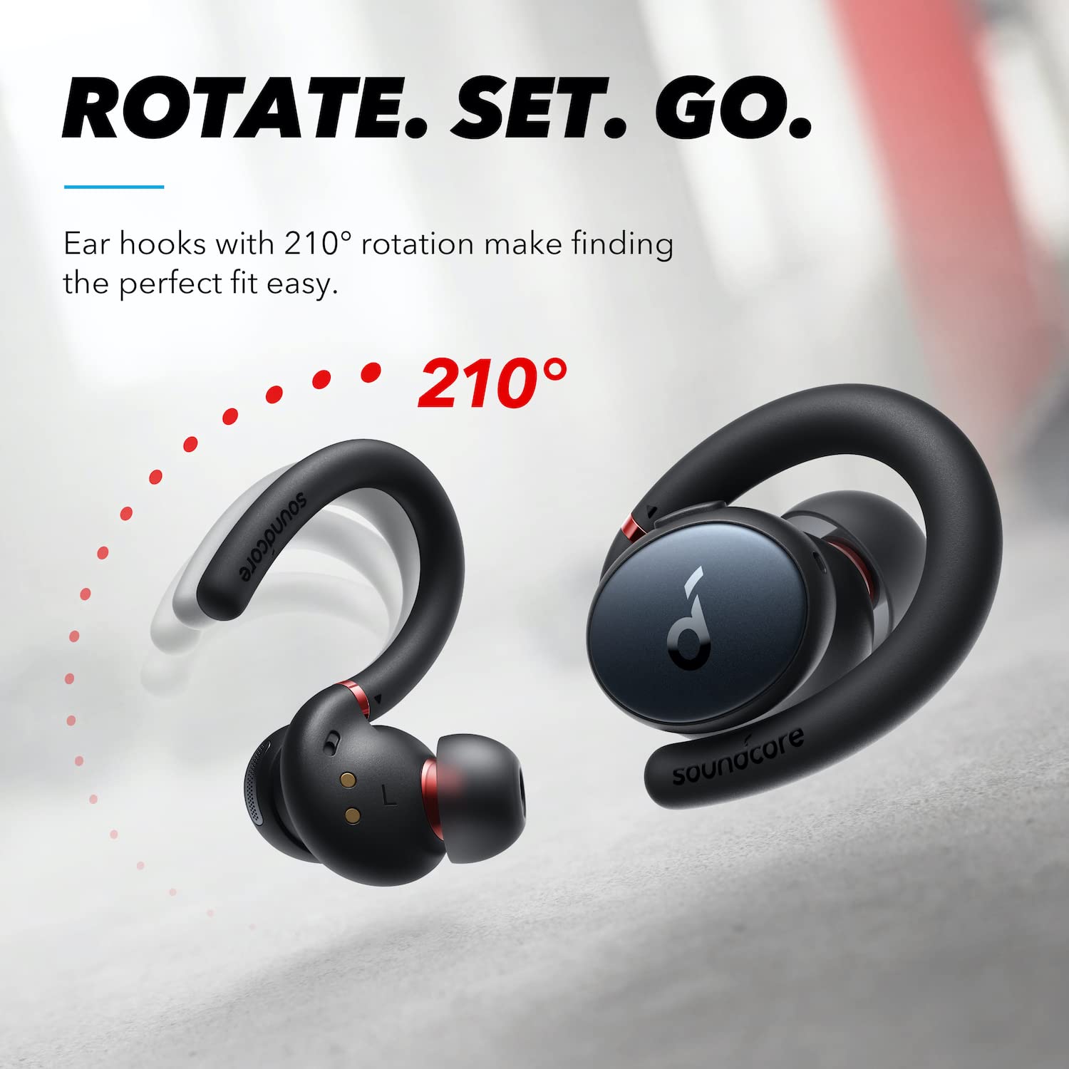 Soundcore by Anker, Sport X10 True Wireless Workout Earbuds, Rotatable Ear Hooks, Deep Bass, IPX7 Waterproof, Sweatproof, with Life Q30 Active Noise Cancelling Headphones, Hi-Res Sound