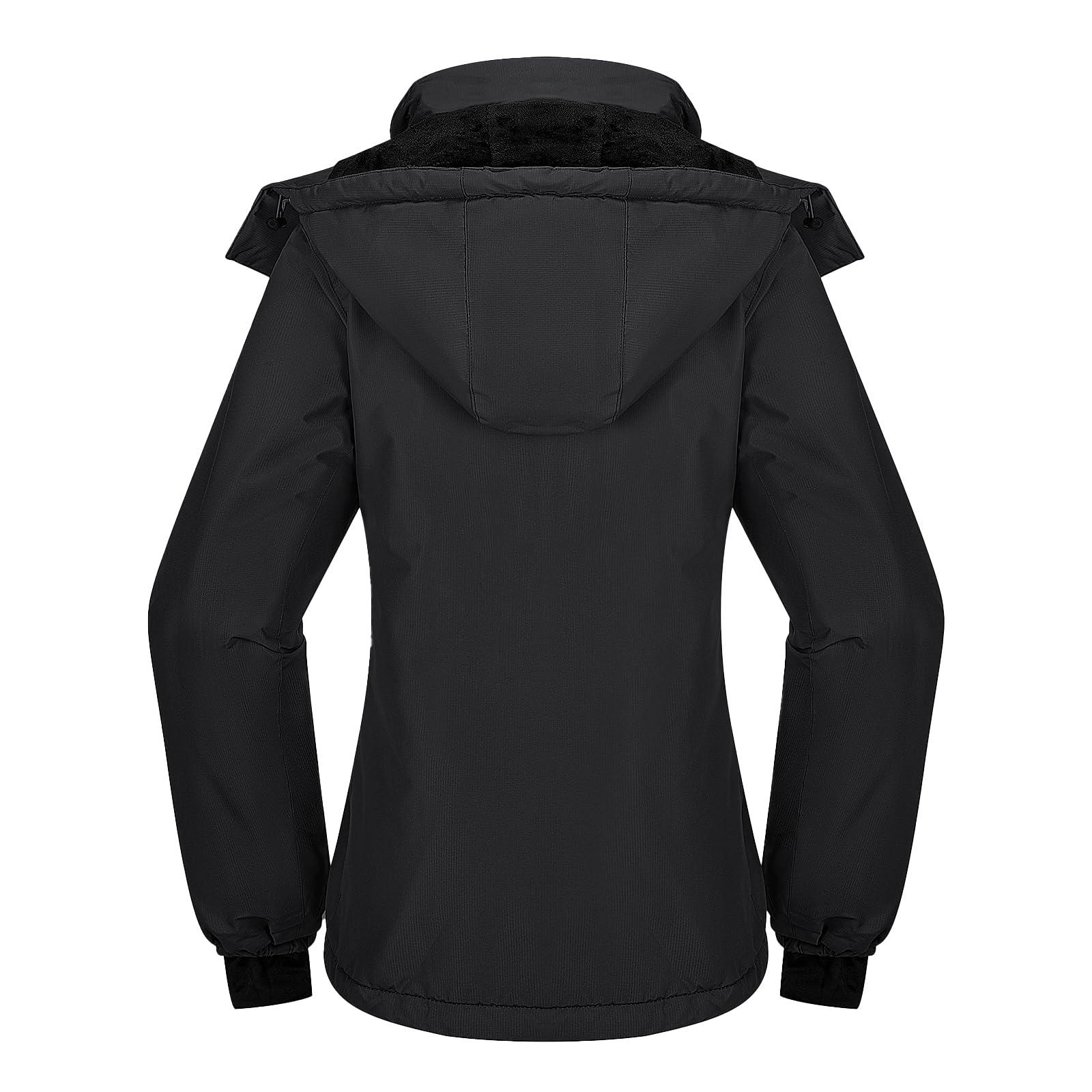 CAMEL CROWN Women's Ski Jacket Waterproof Warm Winter Snow Coat Hooded Mountain Outdoor Windbreaker Windproof Jacket Black XL