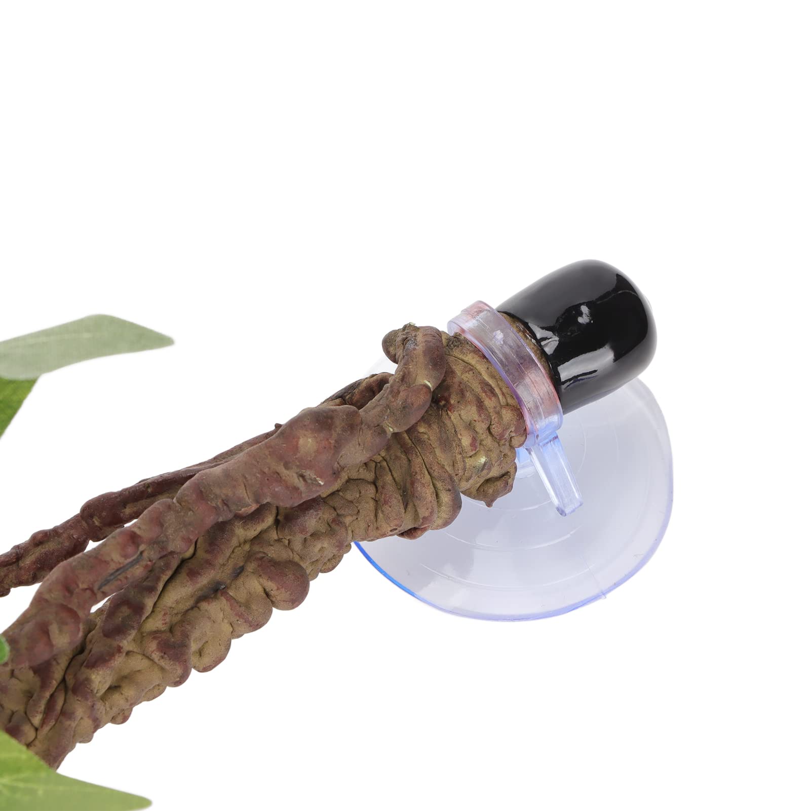 Reptile Corner Branch, 2 pcs Plastic Strong Durable Imitation Bendable Jungle Climbing Vine Suction Cup Design Flexible Terrarium Plant Decoration for Amphibian Lizard Snake Gecko Bearded Dragon Cage