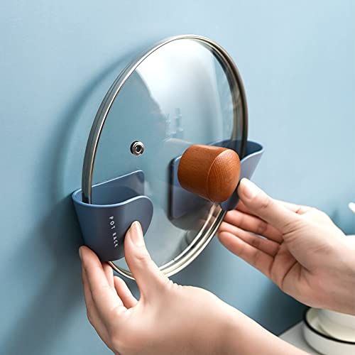6 Pairs of Wall Mount Pot Lid Organizer, Cabinet Door Organizer Pot Hangers for Kitchen Wall Mount, Adjustable Lid Holder