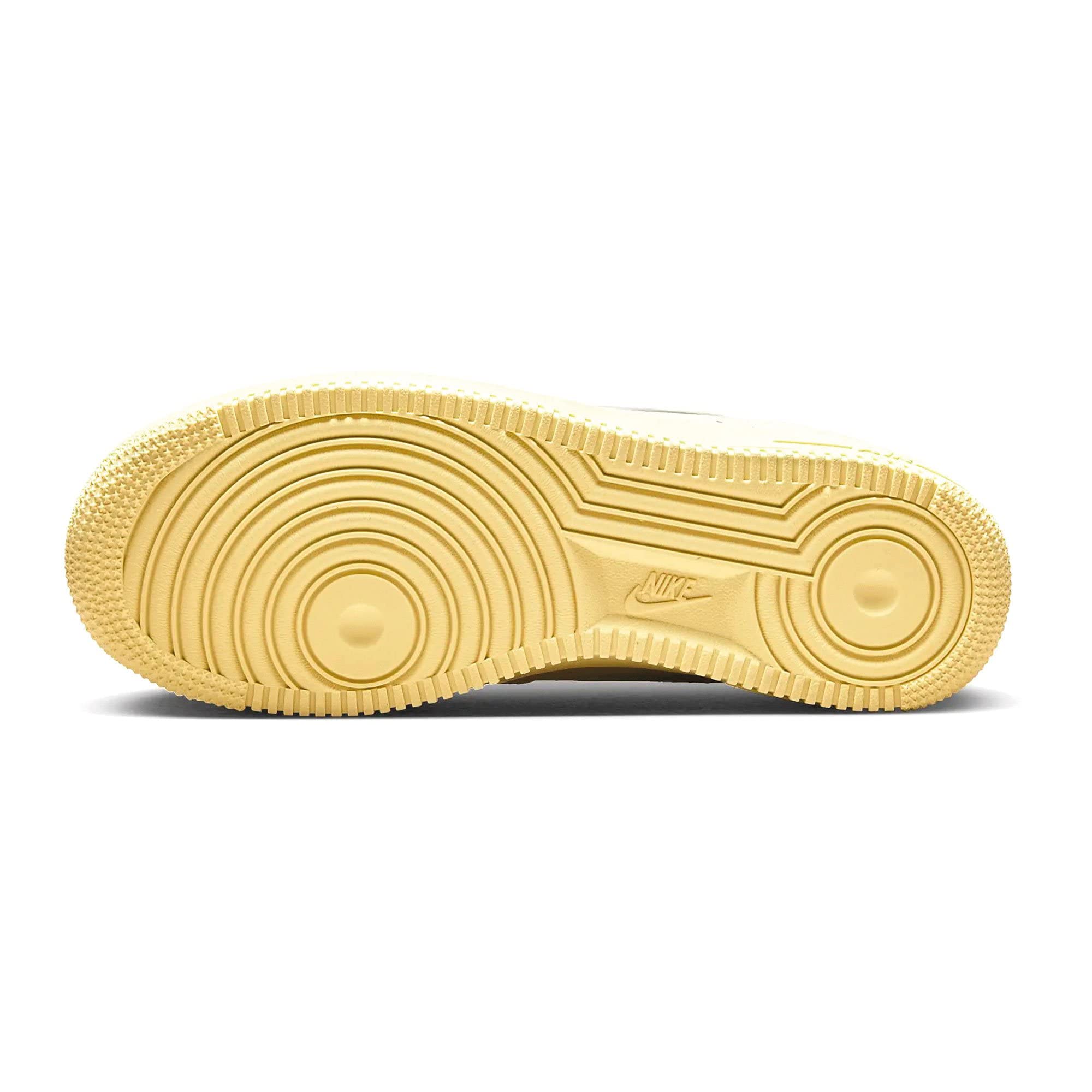 Nike Women's Air Force 1 Basketball Shoe, Coconut Milk/Light Bone-lemon, 7