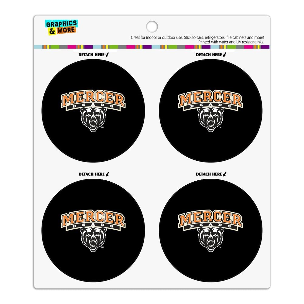 Mercer University Secondary Logo Refrigerator Fridge Locker Vinyl Circle Magnet Set