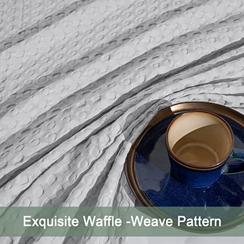 PHF Cooling Waffle Blanket, Queen Size, Lightweight 60% Rayon Derived from Bamboo & 40% Cotton, Breathable for Hot Sleepers, Ultra Soft and Luxury, 90"x90", Grey