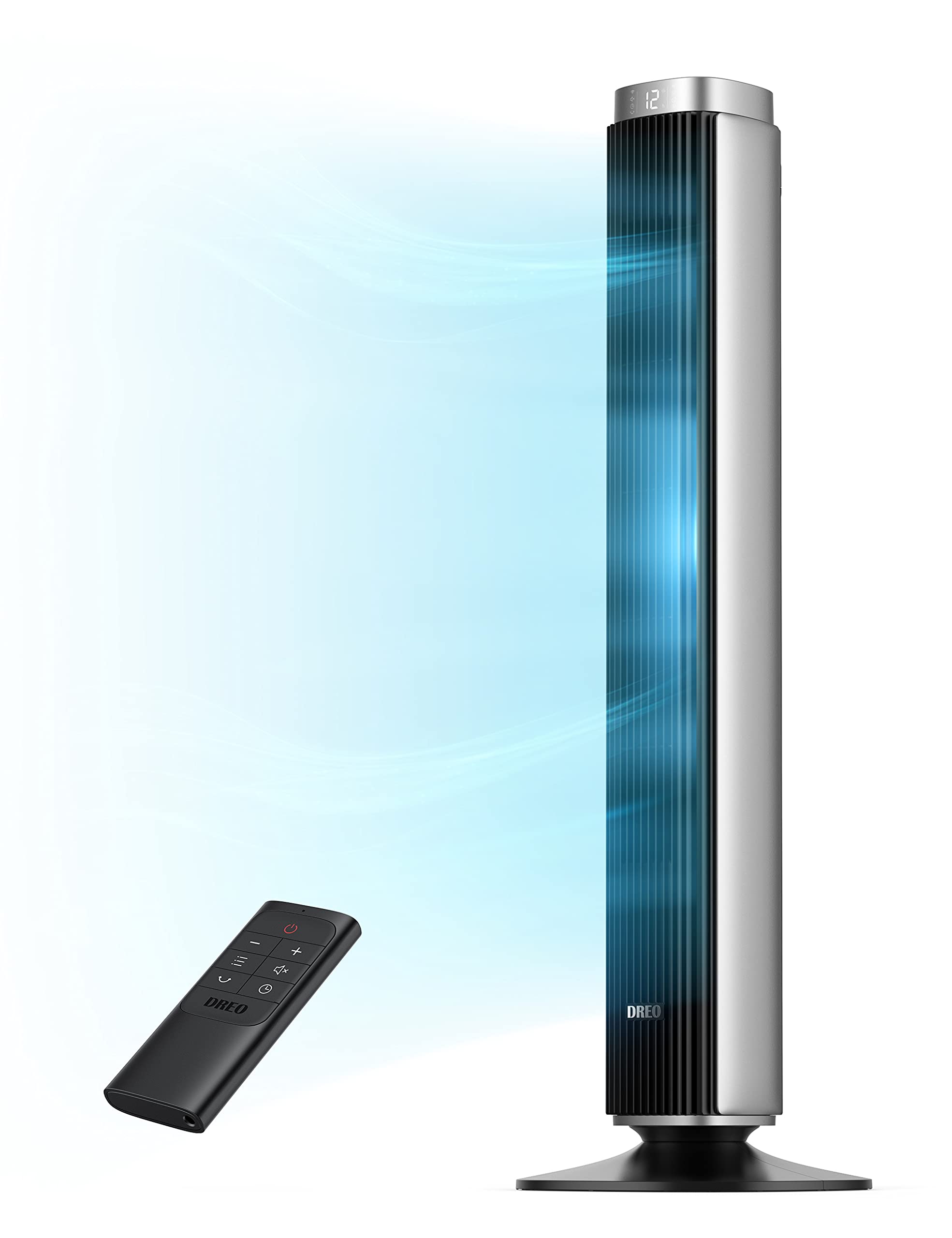 Dreo 42'' Pilot Pro Tower Fan with Remote, Black (DR-HTF005) & Tower Fan with Remote, 90° Oscillating Bladeless Fan, 42 Inch, Quiet with 6 Speeds, Large LED Display
