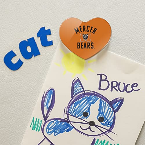 Mercer University Bears Logo Heart Acrylic Fridge Refrigerator Magnet