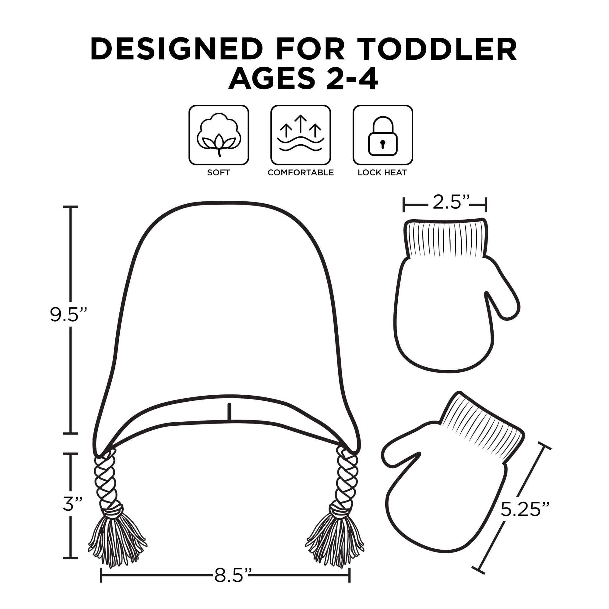 Sesame Street boys Elmo Toddler Winter and Mitten Set Beanie Hat, Elmo, 2-4T US