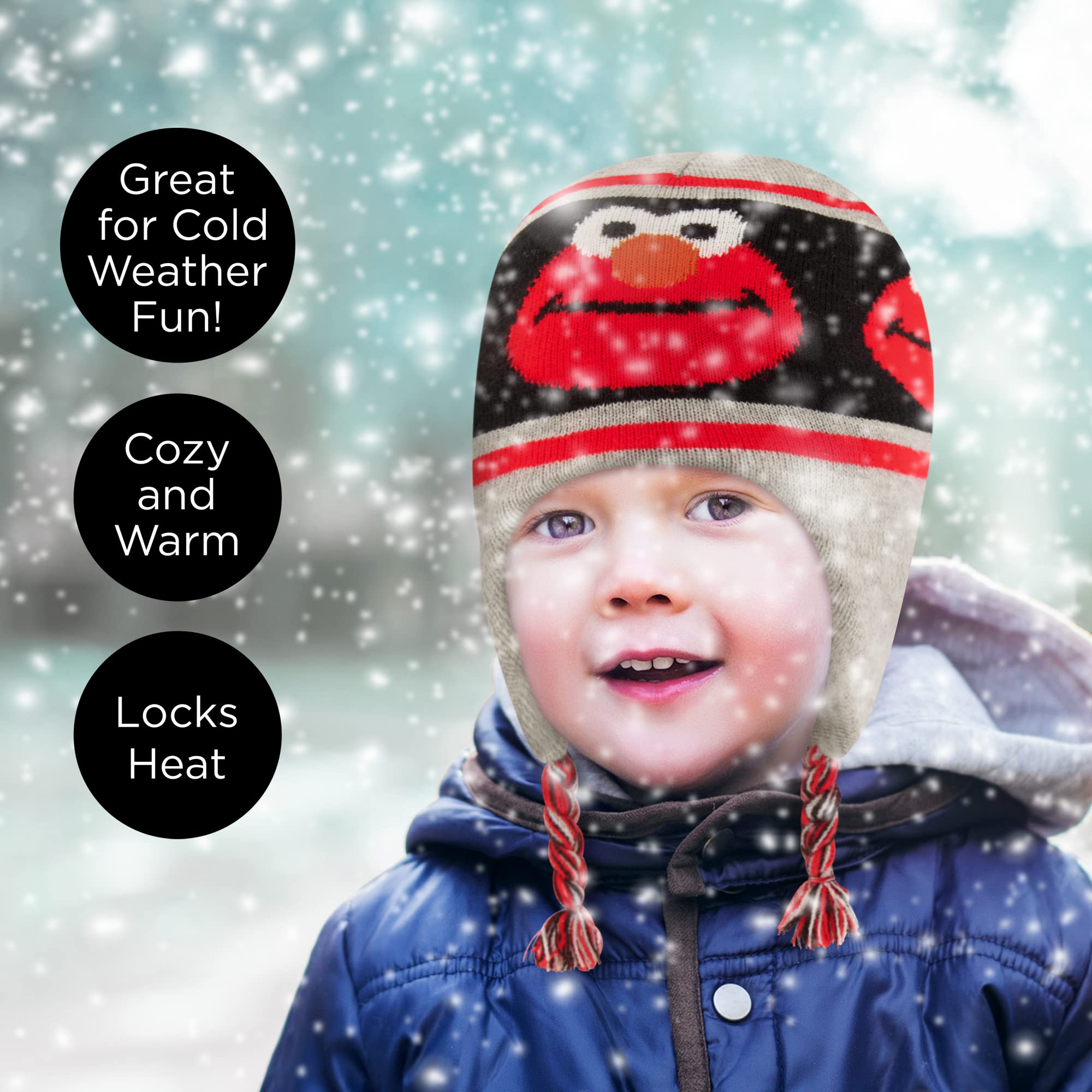 Sesame Street boys Elmo Toddler Winter and Mitten Set Beanie Hat, Elmo, 2-4T US