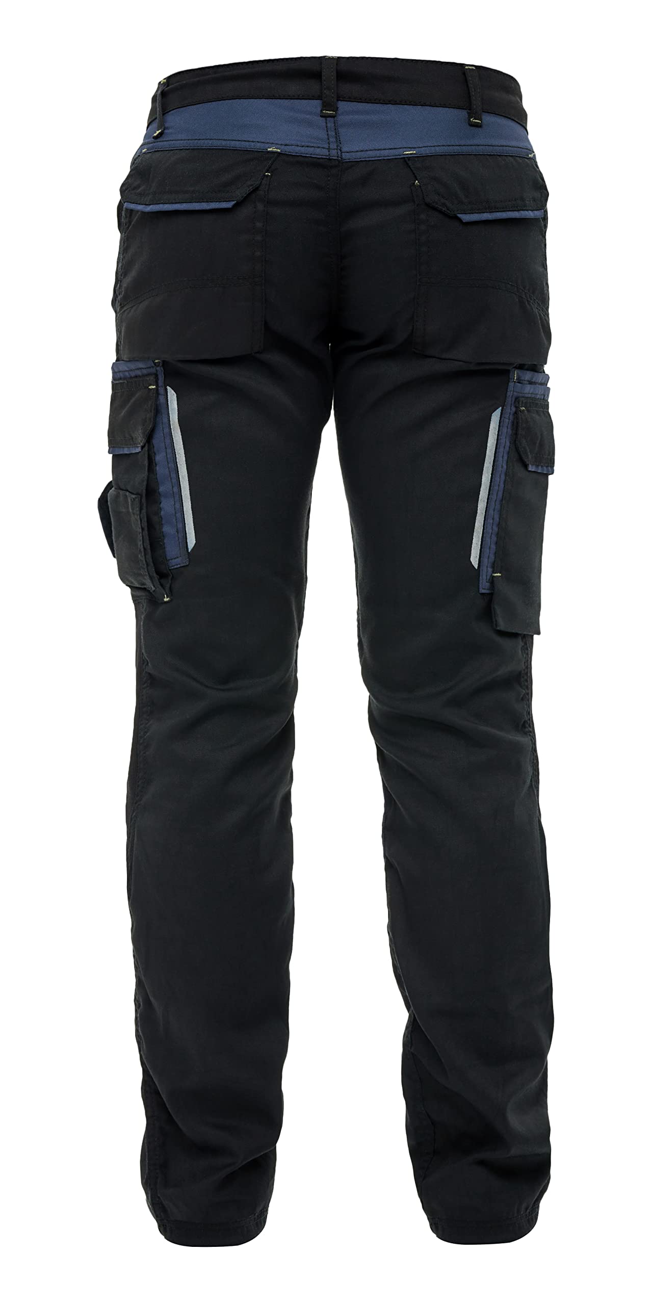 FASHIO FF Mens Construction Pants Utility Work Heavy Duty Workwear Trousers Carpenter Knee Reinforcement Cordura Safety Pants S5 Black W32-L34