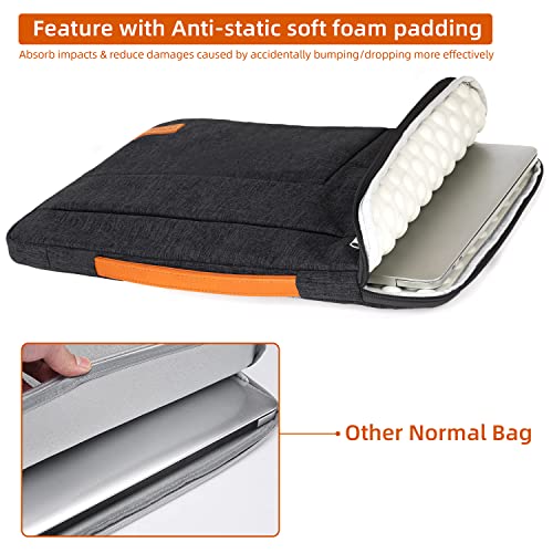 KINGSLONG 16 inch Laptop Sleeve Bag, Slim Lightweight Multiple Pockets Computer Cover Notebook Ultrabooks Carrying Case fit for Acer Asus Dell Lenovo HP Toshiba, Black