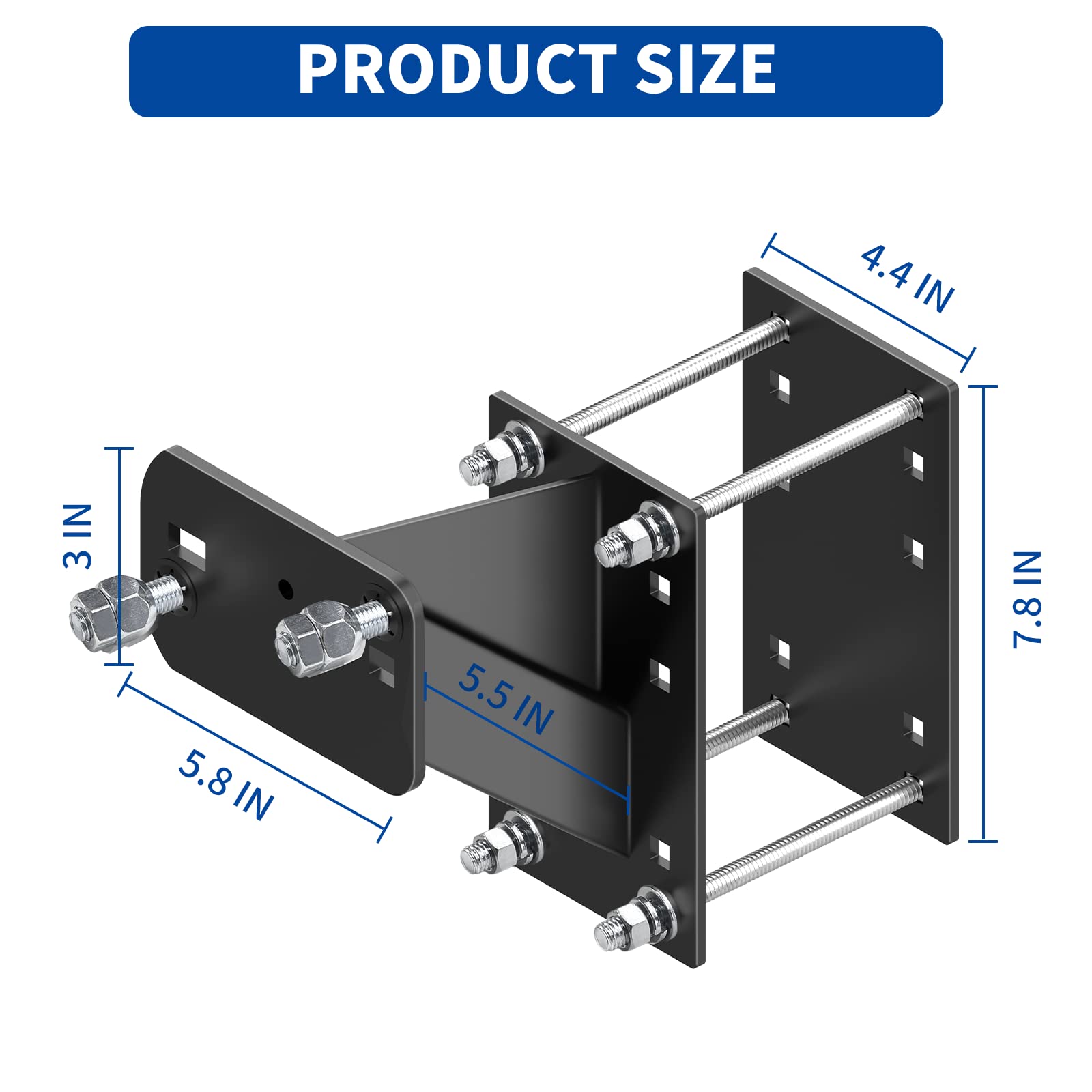 Spare Tire Carrier,Spare Tire Mount for Trailer,Heavy Duty Holds up to 160 Lbs,Fits 4 & 5 & 6 Lugs Trailer Wheels on 4", 4.5'', 4.75'', 5'' and 5.5'' Bolt Patterns