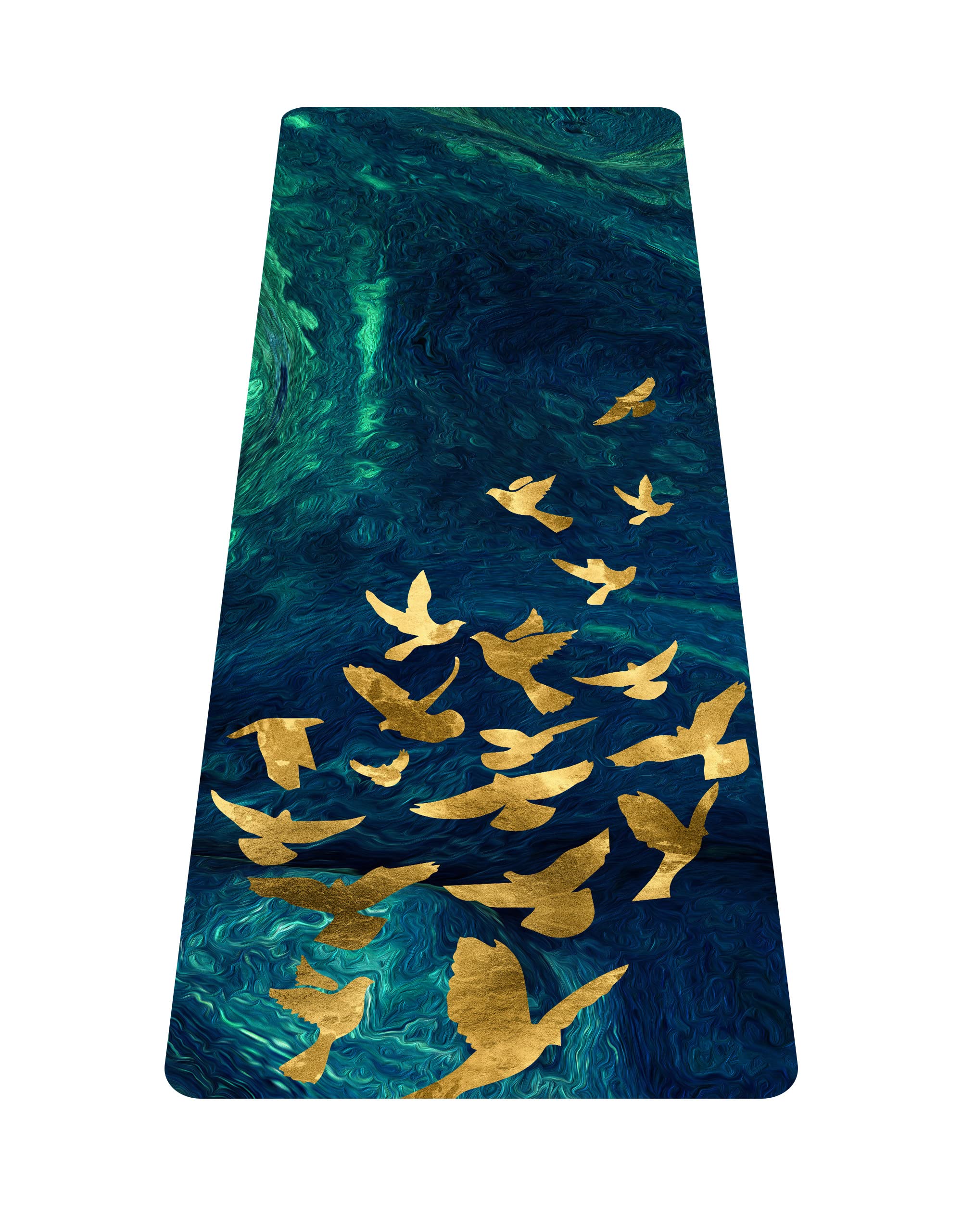 nuveti Printed Travel Yoga Mat-1/16 Inch Thick Non Slip Fitness Workout Mat with Carrying Bag, Foldable Lightweight Suede & Natural Rubber Yoga Mat for Yoga Pilates and Fitness 72" L x 24" W x 1.5mm