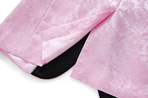 MOGU Mens Floral Blazer Slim Fit Suit Jacket Wedding Prom Dinner Jacket US Size 32 Pink