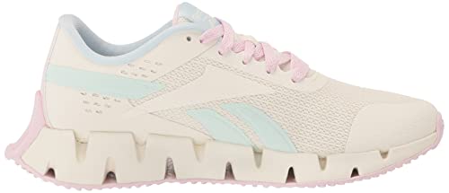 Reebok Girls Zig Dynamica 2.0 Running Shoe, Chalk/Mist/Pixel Pink, 6 Big Kid
