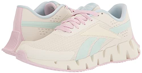 Reebok Girls Zig Dynamica 2.0 Running Shoe, Chalk/Mist/Pixel Pink, 6 Big Kid