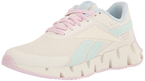 Reebok Girls Zig Dynamica 2.0 Running Shoe, Chalk/Mist/Pixel Pink, 6 Big Kid