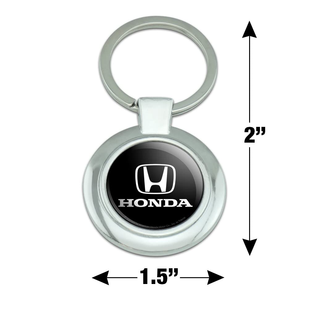 Honda Logo Keychain Classy Round Chrome Plated Metal