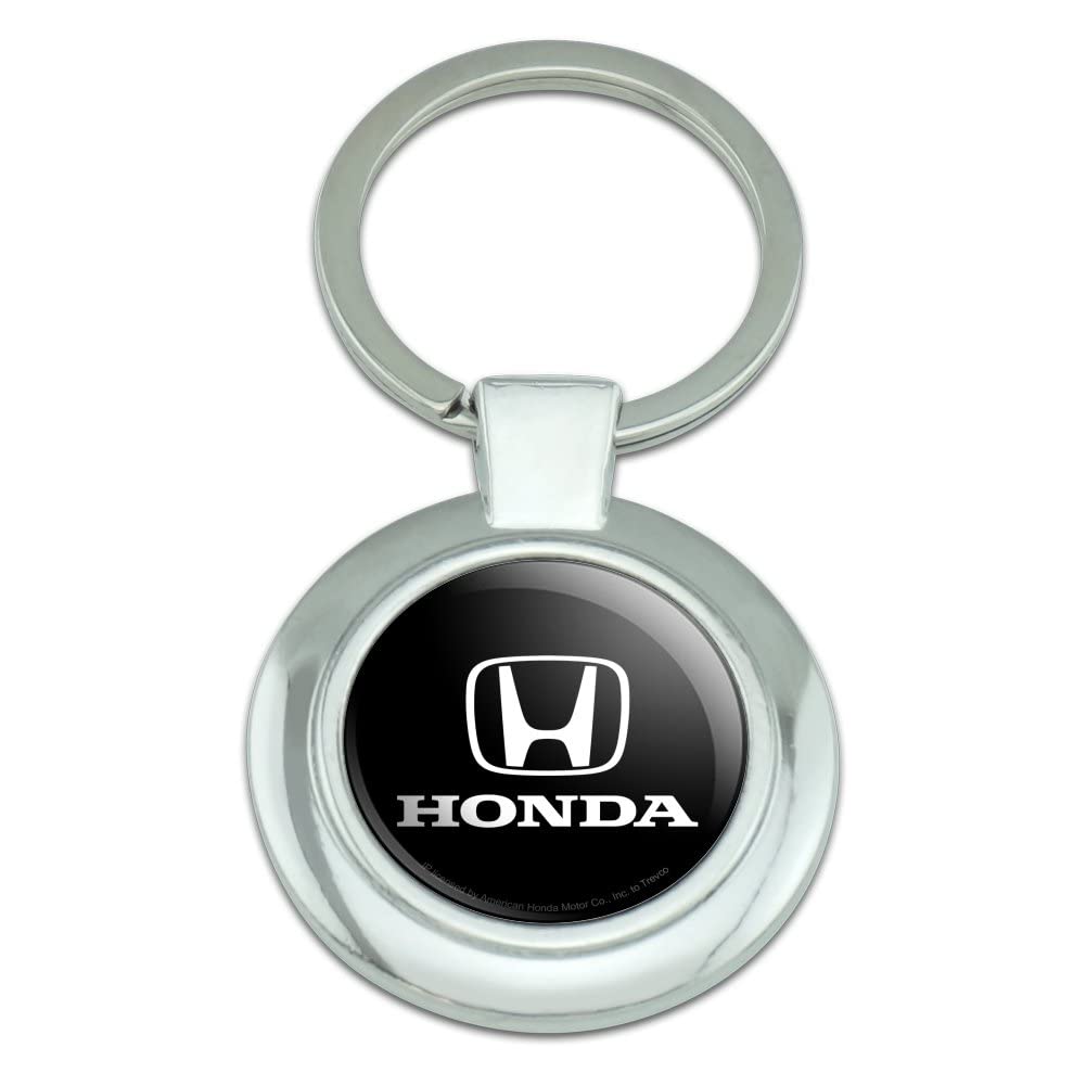 Honda Logo Keychain Classy Round Chrome Plated Metal
