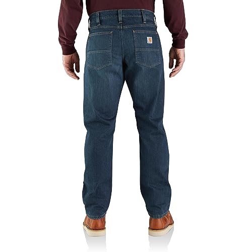 Carhartt Men's Rugged Flex Relaxed Fit Fleece-Lined 5-Pocket Jean, Rapids, 32 x 32