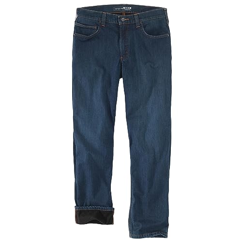 Carhartt Men's Rugged Flex Relaxed Fit Fleece-Lined 5-Pocket Jean, Rapids, 32 x 32