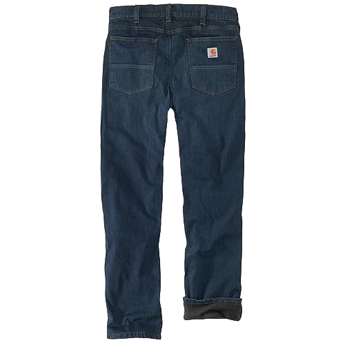 Carhartt Men's Rugged Flex Relaxed Fit Fleece-Lined 5-Pocket Jean, Rapids, 32 x 32