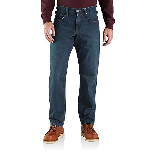 Carhartt Men's Rugged Flex Relaxed Fit Fleece-Lined 5-Pocket Jean, Rapids, 32 x 32