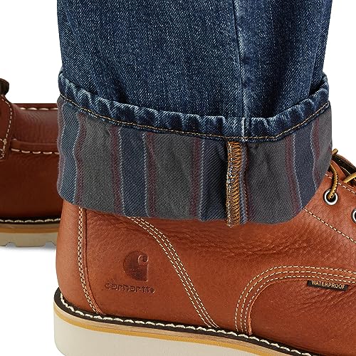 Carhartt Men's Relaxed Fit Flannel-Lined 5-Pocket Jean, Canal, 34 x 30