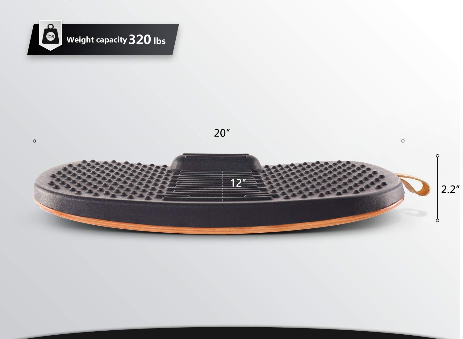 FEZIBO Height Adjustable Electric Standing Desk 48 x 24 inches | Standing Desk Mat with Anti Fatigue Bar, Wooden Wobble Balance Board (Medium, Obsidian Black)