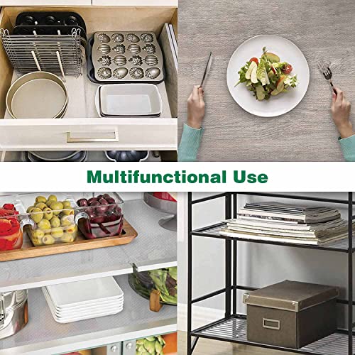 Oyiqar Shelf Liner, Non-Slip Cabinet Liner, 12 Inches x 20 FT Washable Oil-Proof for Kitchen Cupboard, Shelves, Refrigerator, Storage, Desks, Non Adhesive Drawers Kitchen Liner