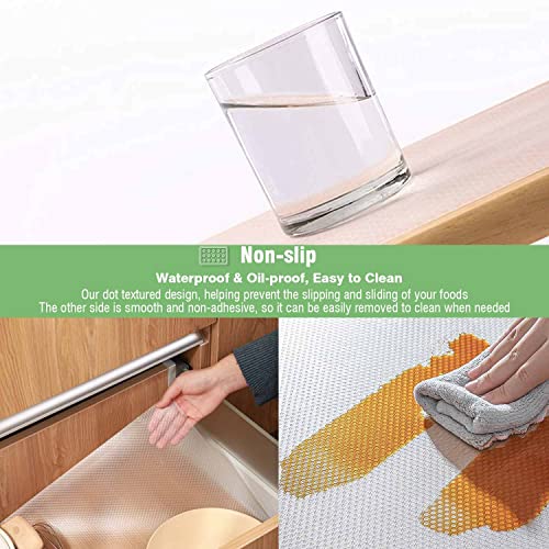 Oyiqar Shelf Liner, Non-Slip Cabinet Liner, 12 Inches x 20 FT Washable Oil-Proof for Kitchen Cupboard, Shelves, Refrigerator, Storage, Desks, Non Adhesive Drawers Kitchen Liner