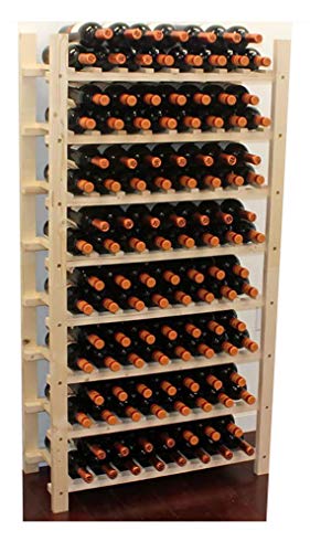 DisplayGifts Stackable Wine Rack Wooden Stand, WN60-Q2 (120 Bottle Capacity: 8 Rows)