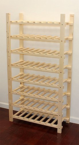 DisplayGifts Stackable Wine Rack Wooden Stand, WN60-Q2 (120 Bottle Capacity: 8 Rows)