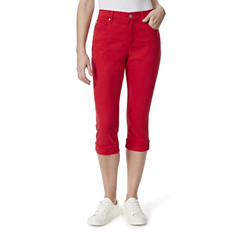 Bandolino Women's Mandie 5 Pocket High Rise Capri, Vivid Ruby, 12 Regular