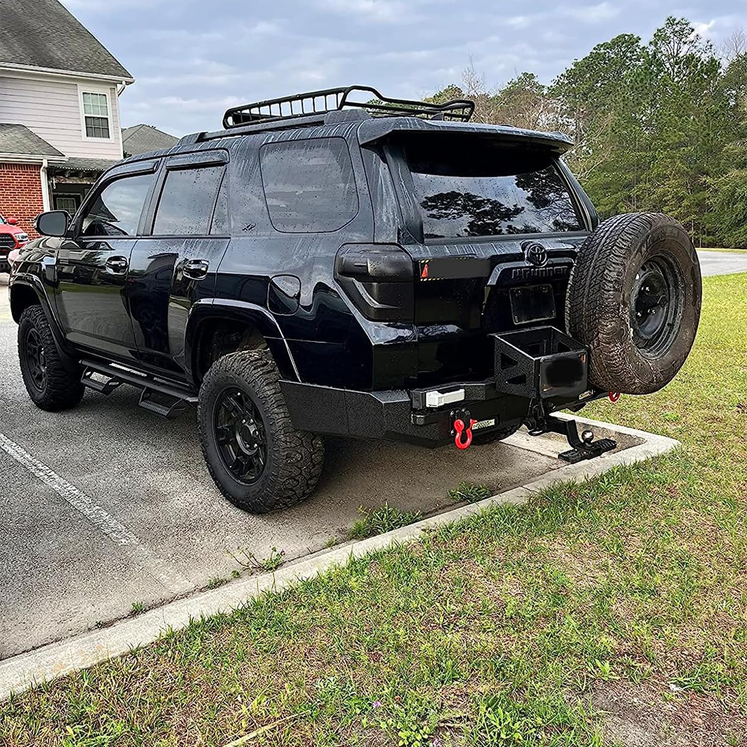 LUYWTE For 2015-2020 Toyota 4Runner Steel Rear Bumper W/Tire Carrier&Oil Drum Holder（Black Texture）