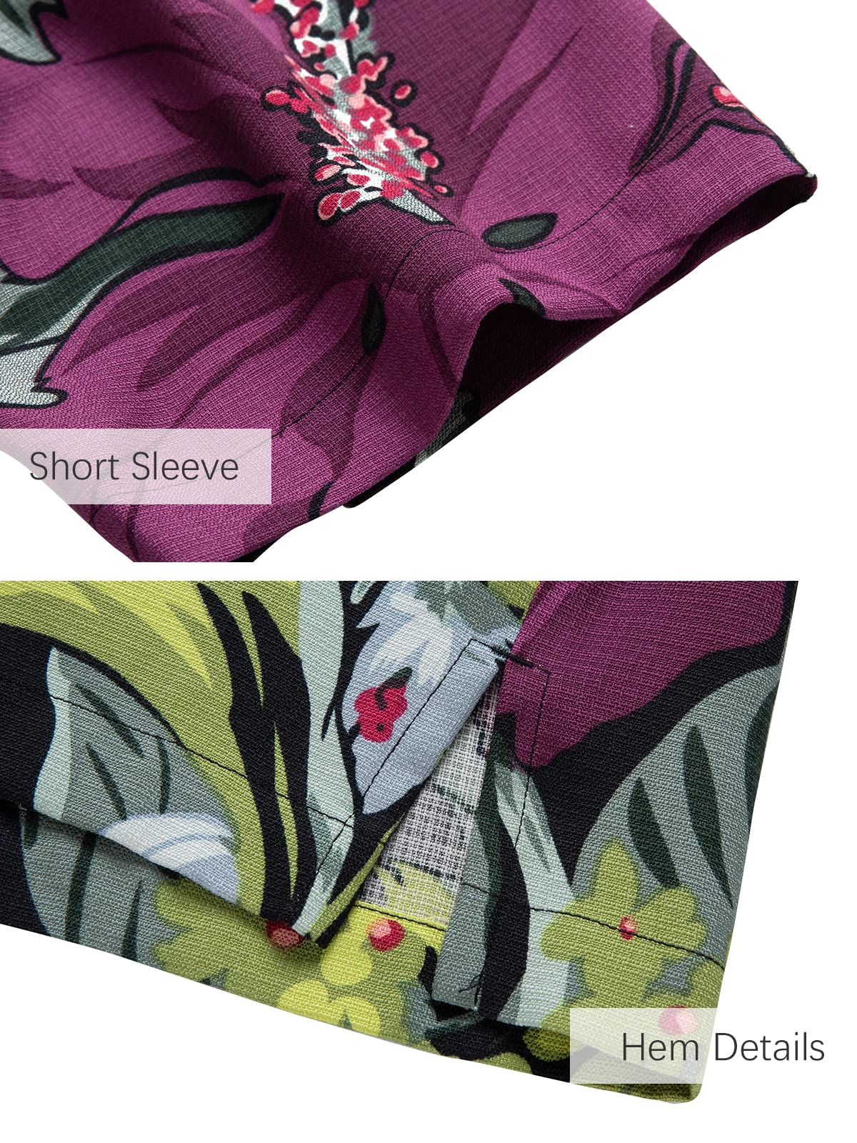 Havana Breeze Men's Hawaiian Button Shirts Breathable & Luxurious Silk Blend Short Sleeve Blouse for Vacation Safflower XXL