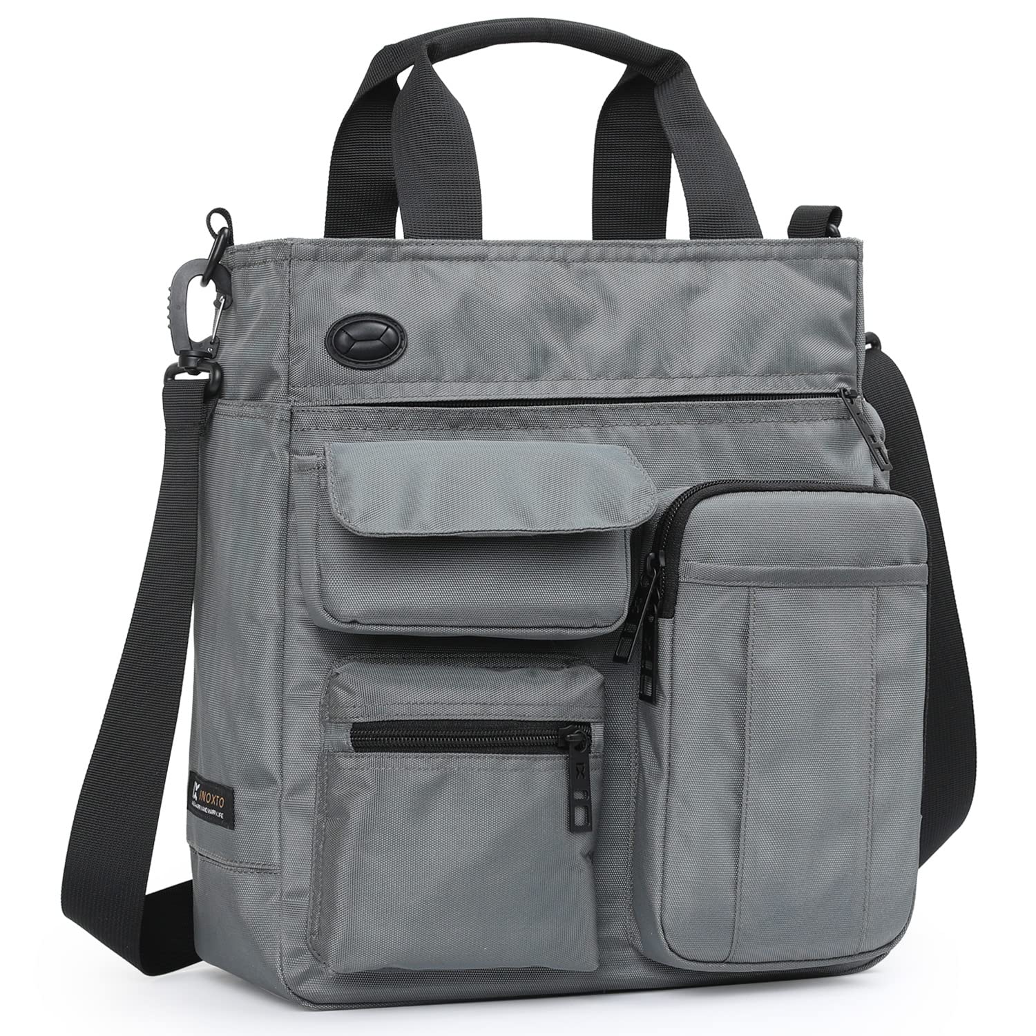 IX INOXTO Mens Messenger Bag Laptop Shoulder Bag Computer Work Office Bag Waterproof Briefcases for Travel Work (grey)