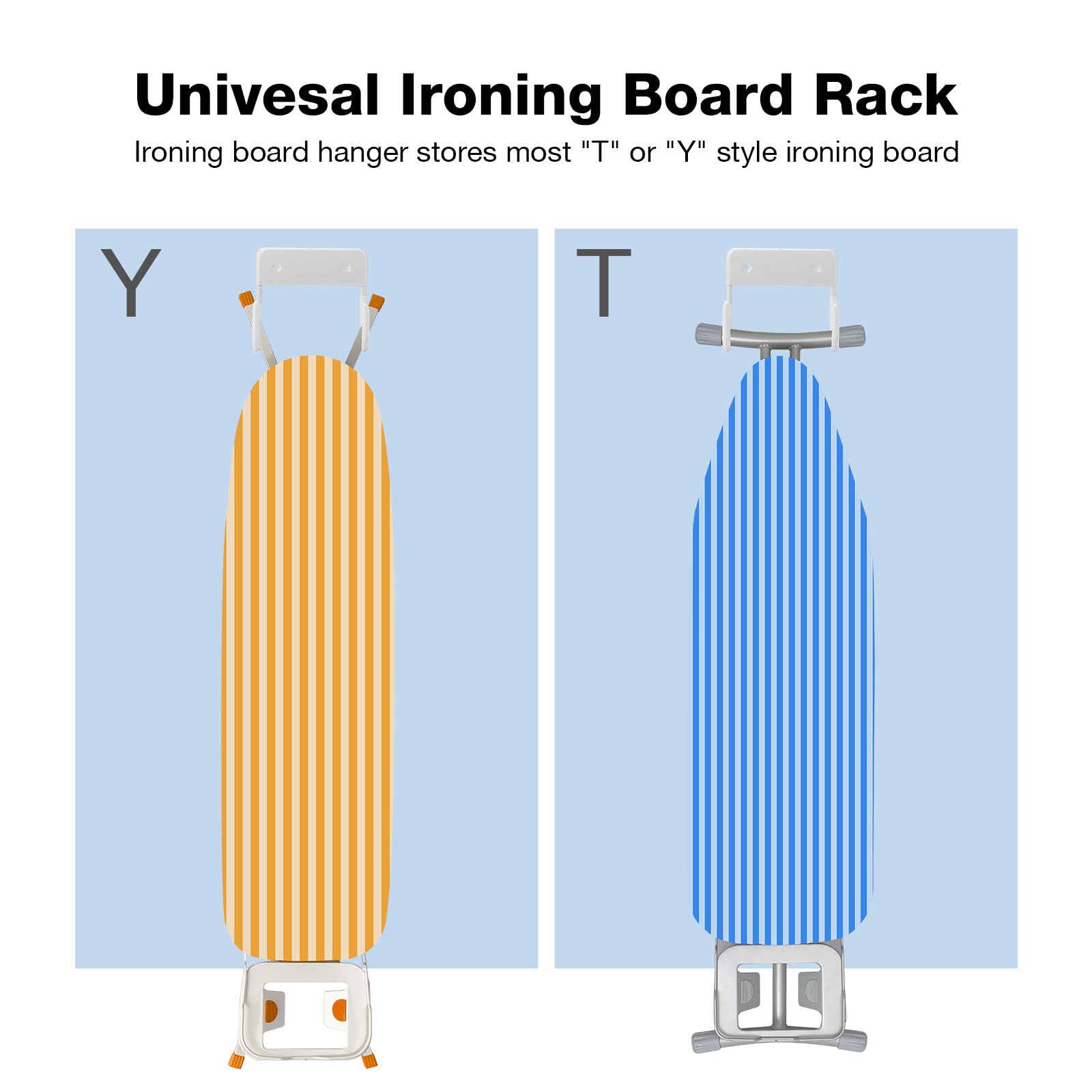 RIUOTA Ironing Board Wall Mount Ironing Board Hanger Wall Mount for Laundry Rooms,White