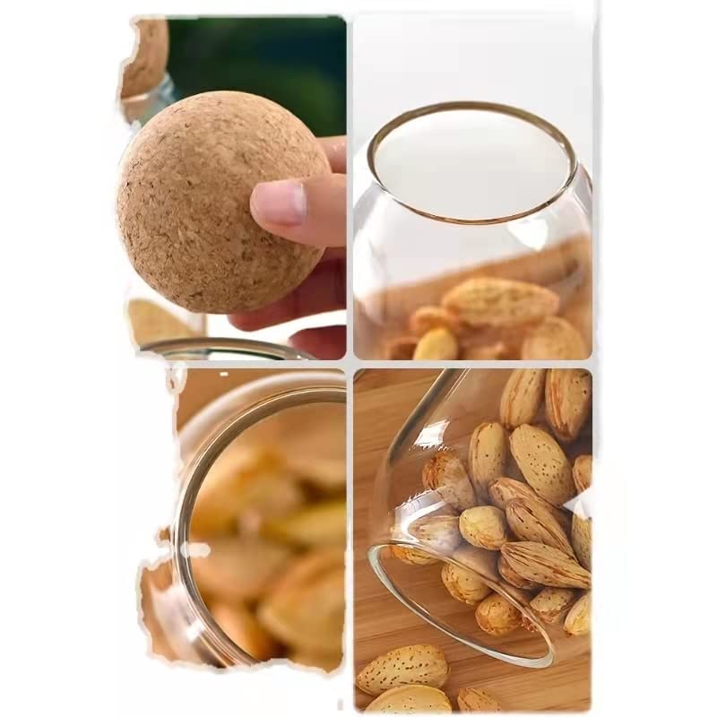 IVAILEX Glass Jars with Cork Lids, Candy Jar with Lid, Coffee jar for Counter, Cookie Jar with Airtight Lids, Clear Glass Jar for Candy, Tea, Coffee Bean, Sugar, Spices, Apothecary etc (950ml/32oz)