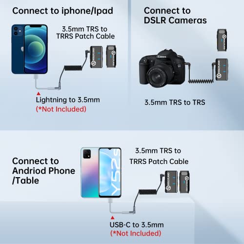Hollyland Lark M1 Wireless Lavalier Microphone, Compact Lapel mic with Noise Canceling, 656FT Range, 8H Video Recording, Compatible with iPhone, Camera, Android - No Charging Case