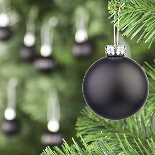 10PCS 2.64"(67mm) Christmas Ball Ornaments for Christmas Decorations, Glass Ball Present for Xmas Trees,Festival, Home Party and Wedding Party, Xmas Tree Decorations Set(Black)