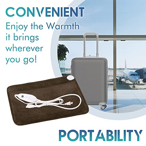 DAILYLIFE Heated Foot Warmers, 20"x24" Electric Heating Pad for Feet with 6 Heat Settings, Overheating Protection, 2 Hours Auto-Off, Machine Washable, Brown
