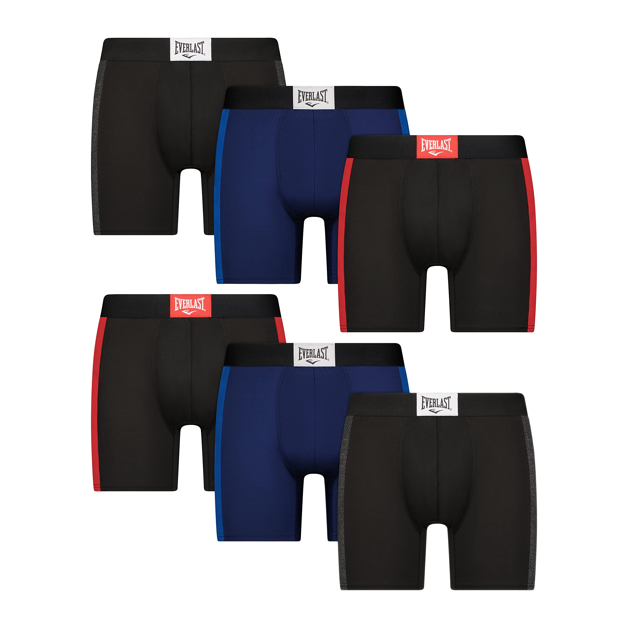 Everlast Mens Boxer Briefs Breathable Underwear for Men - 6 Pack Active Performance Mens Underwear (Medium)