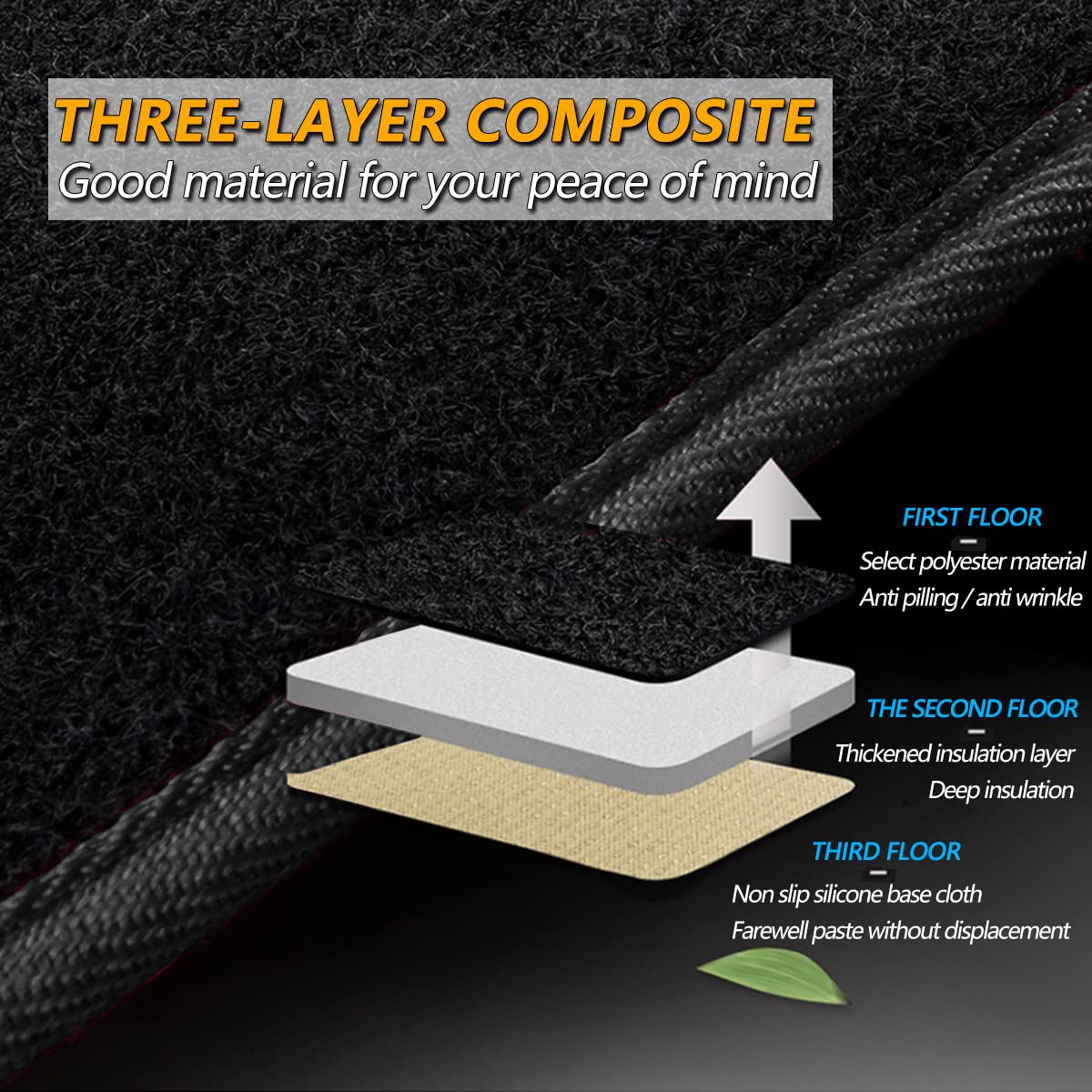 AUQDD Dashboard Cover Flannel Dash Mat Custom Compatible with 2016 2017 2018 2019 2020 2021 2022 2023 Toyota Tacoma, Anti-Glare, Anti-Reflection, No Peculiar Smell - with Storage Compartment