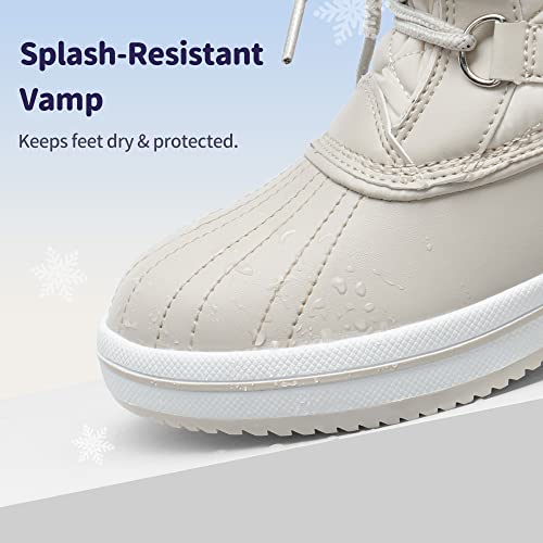 DREAM PAIRS Boys Girls Winter Snow Boots for Little Big Kids Off-White Size 3 Little Kid SDSB2225K