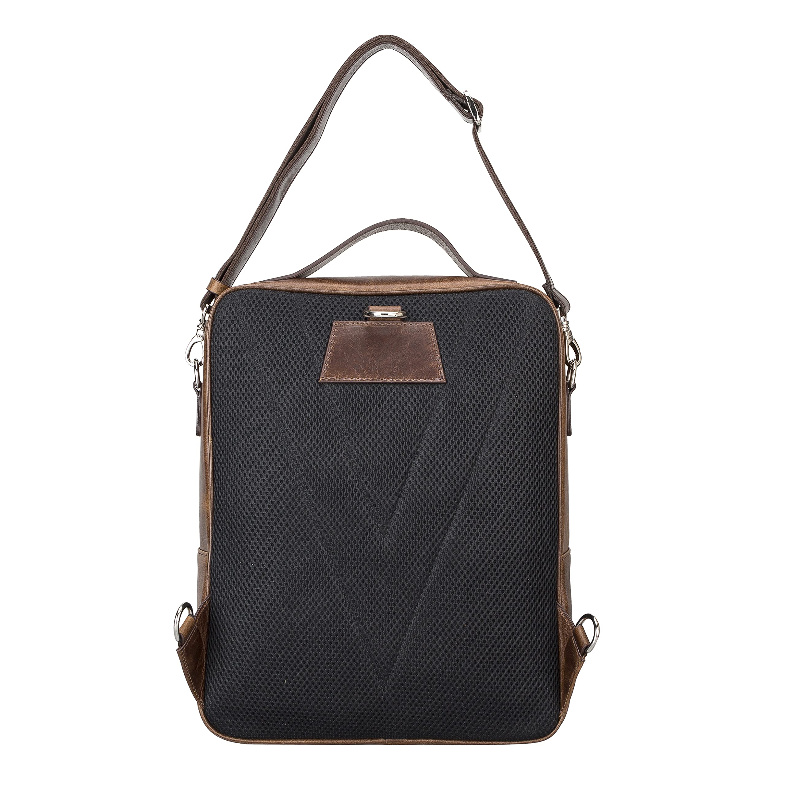 Bayelon Genuine Leather Backpack Vintage Laptop Bag for Women & Men, Travel Daypack, School Bag, Slim Business Bag (Dark Brown)