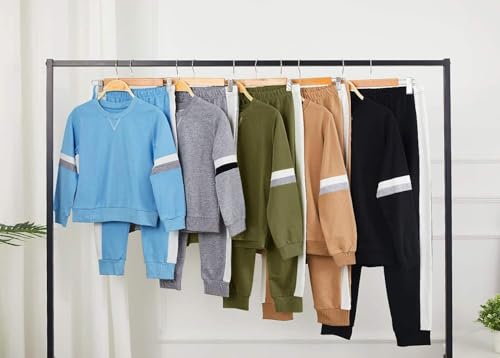 Valphsio Boy's Color Block Tracksuits Casual Sweatshirt Sports Pants Outfit Sets