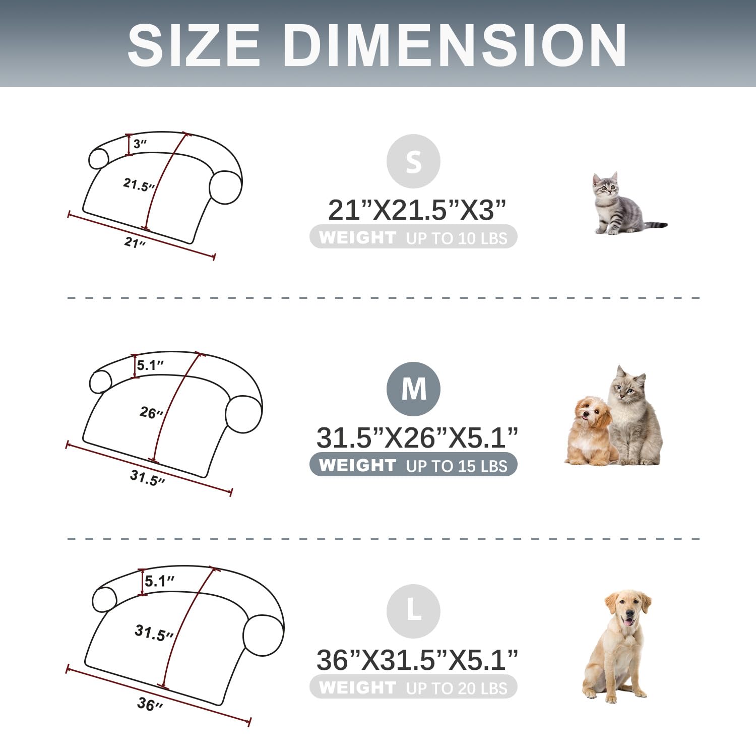 Tinaco Luxurious Calming Dogs/Cats Bed Mats, Washable Removable Couch Cover, Plush Long Fur Mat for Pets, Waterproof Lining, Perfect for Small, Medium and Large Dogs and Cats (Gradient Gray, M)