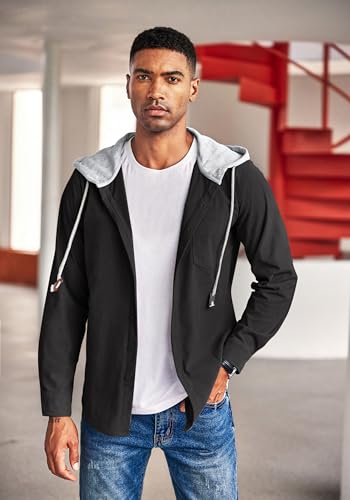 COOFANDY Men's Corduroy Jacket Long Sleeve Regular Fit Button Down Winter Shirt Shacket
